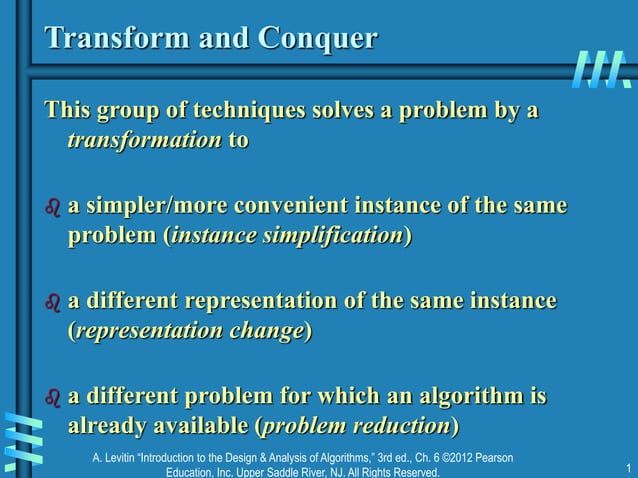 Ch6 transform and conquer | PPT | Programming Languages | Computing