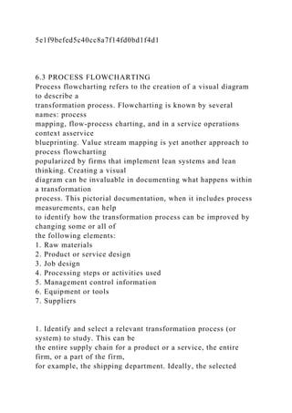 CH6 6.1 PROCESS THINKING Process thinking is the point o.docx
