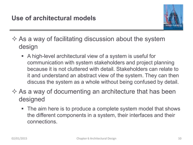 Ch6 architectural design | PPTX | Operating Systems | Computer Software and Applications