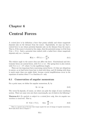 Ch6 central forces | PDF