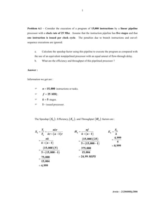 Advanced Comuter Architecture Ch6 Problem Solutions | PDF