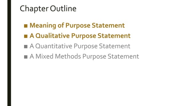 Ch6 purpose statement qualitative | PPT