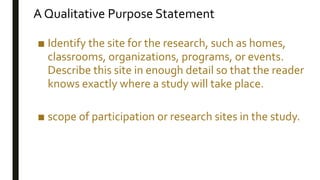 Ch6 purpose statement qualitative | PPT