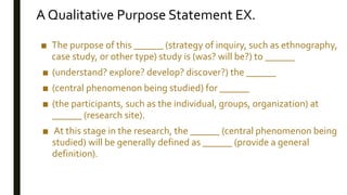 Ch6 purpose statement qualitative | PPT