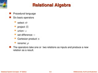 RELATIONAL ALGEBRA IN DATABASE MANAGEMENT SYSTEM | PPT