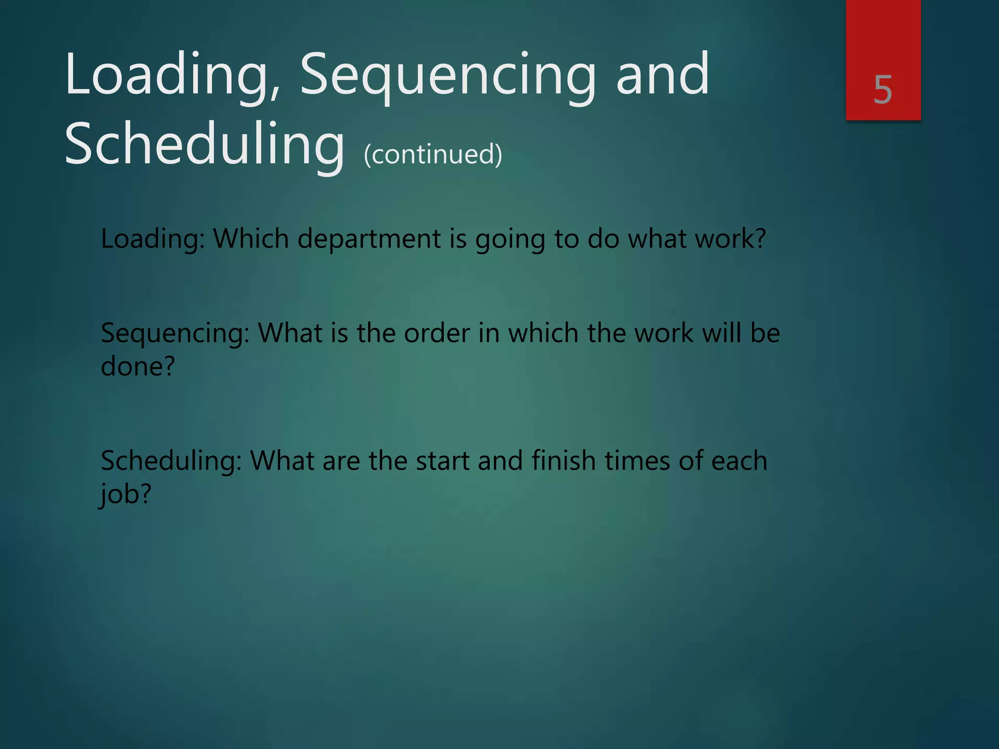 Production Management and Scheduling | PPT