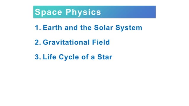 Chapter 6 IGCSE Physics slides on the topic of space physics | PPTX ...