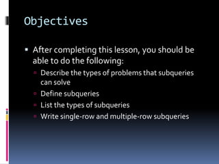 Ch 6 Sub Query.pptx | Free Download