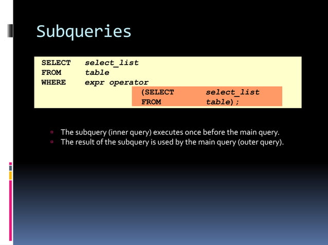 Ch 6 Sub Query.pptx | Free Download
