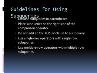 Ch 6 Sub Query.pptx | Free Download