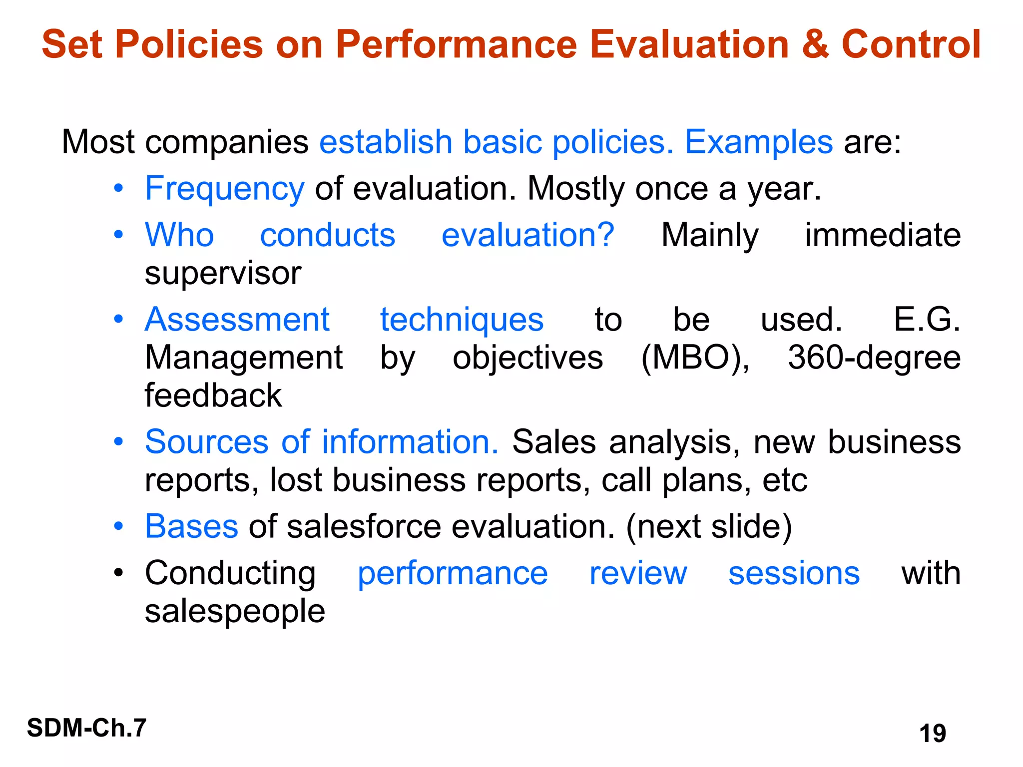 Ch7: Controlling the Salesforce | PPT