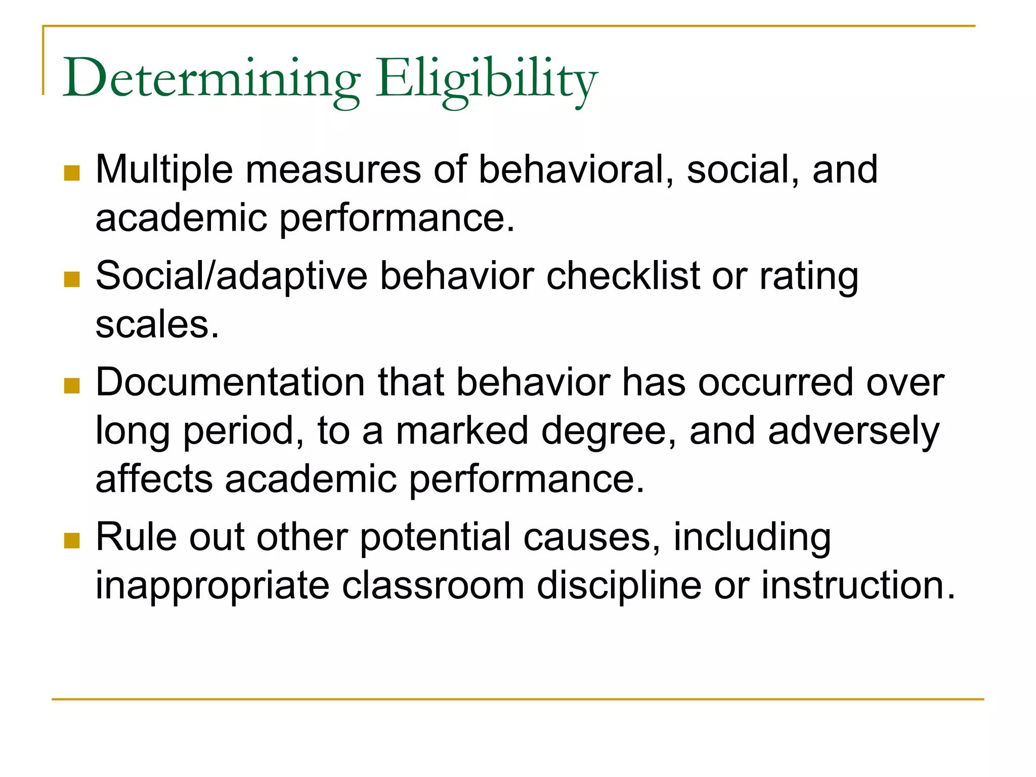 Chapter 7: Emotional Behavioral Disorders | PPTX