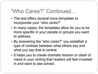 They Say, I Say: Chapter 7 | PPTX