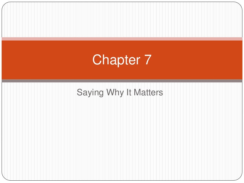 They Say I Say Chapter 7 They Say I Say Chapter 7