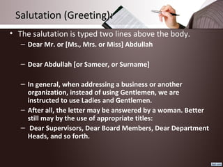 appearance and design of business message | PPT