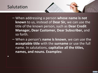 appearance and design of business message | PPT