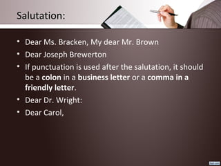 appearance and design of business message | PPT