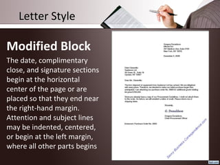 appearance and design of business message | PPT