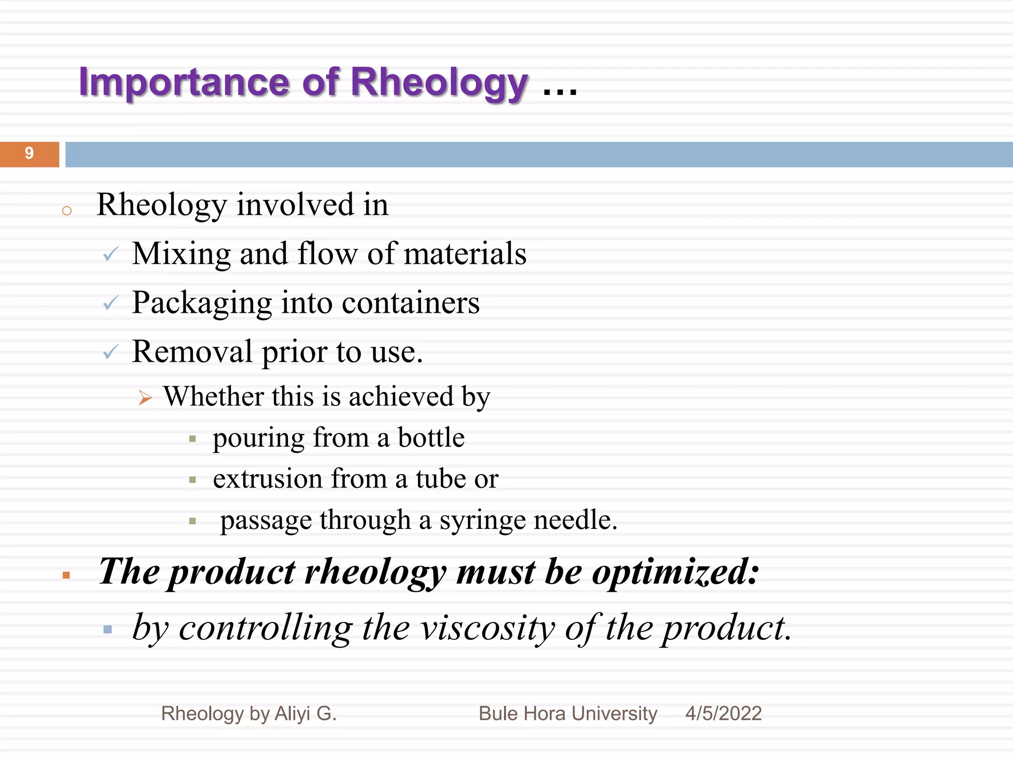 Ch7. Rheology | PPTX