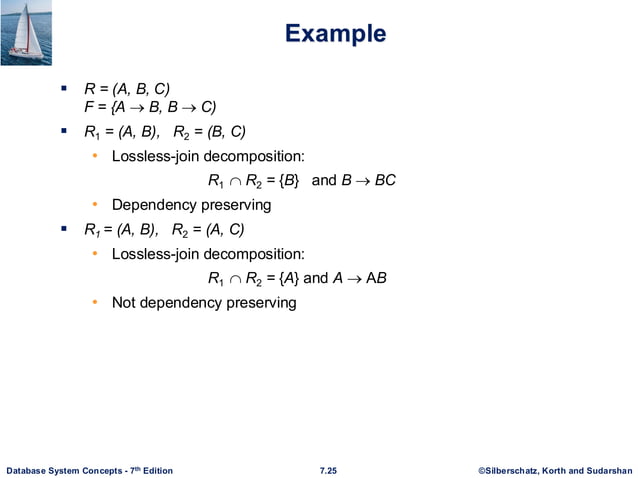 Chapter 7, Normalisation, Database System Concepts,7th edition, Slides | PDF