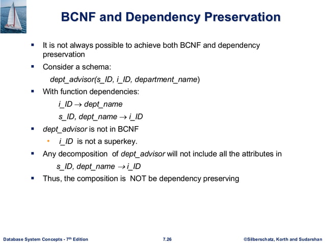 Chapter 7, Normalisation, Database System Concepts,7th edition, Slides | PDF