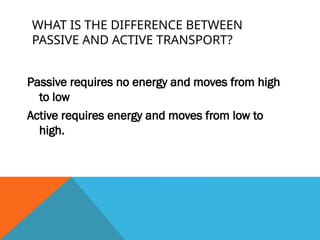 Chapter 7.3 Cell Transport powerpoint presentation | PPT