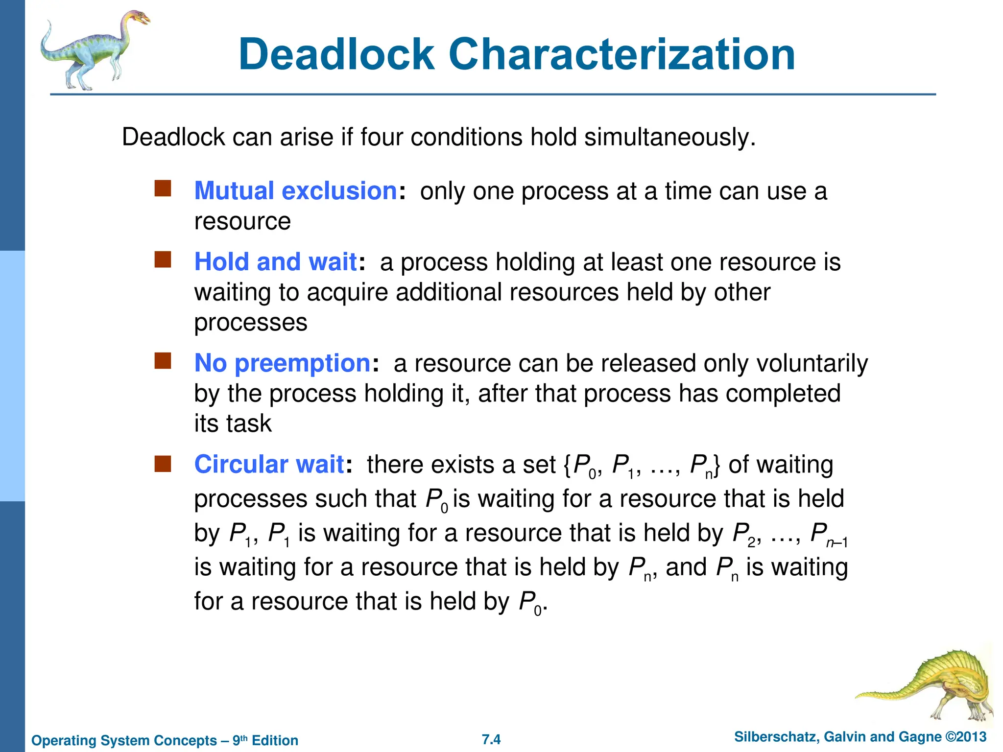 ch7 dead lock a complex topic in operating system | PPT