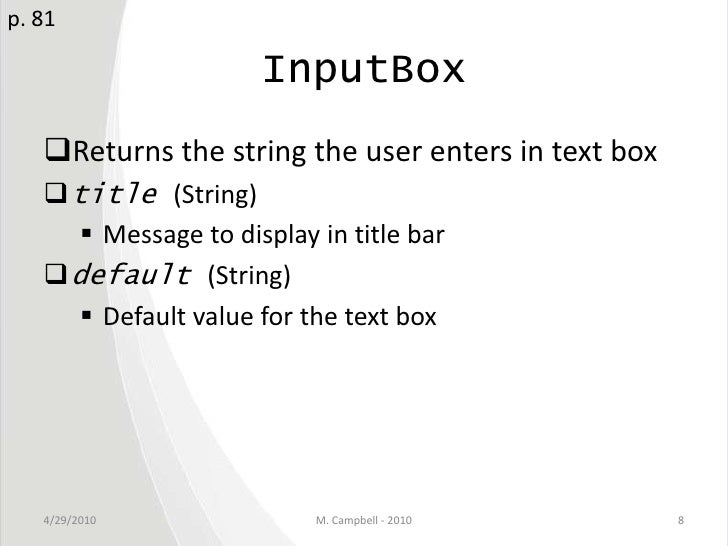 Unit 7: Built-In Functions
