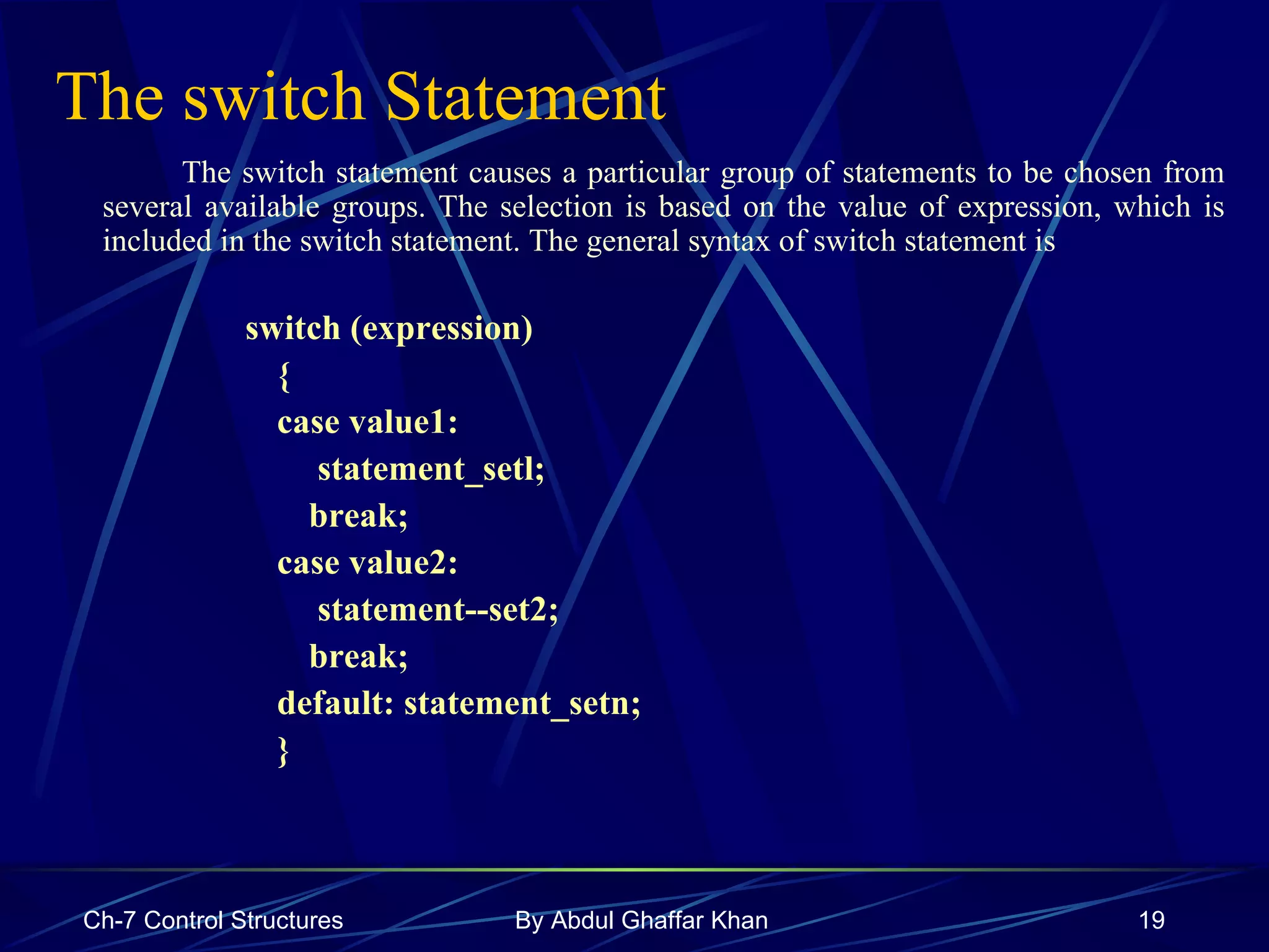 Control Structures | PPT