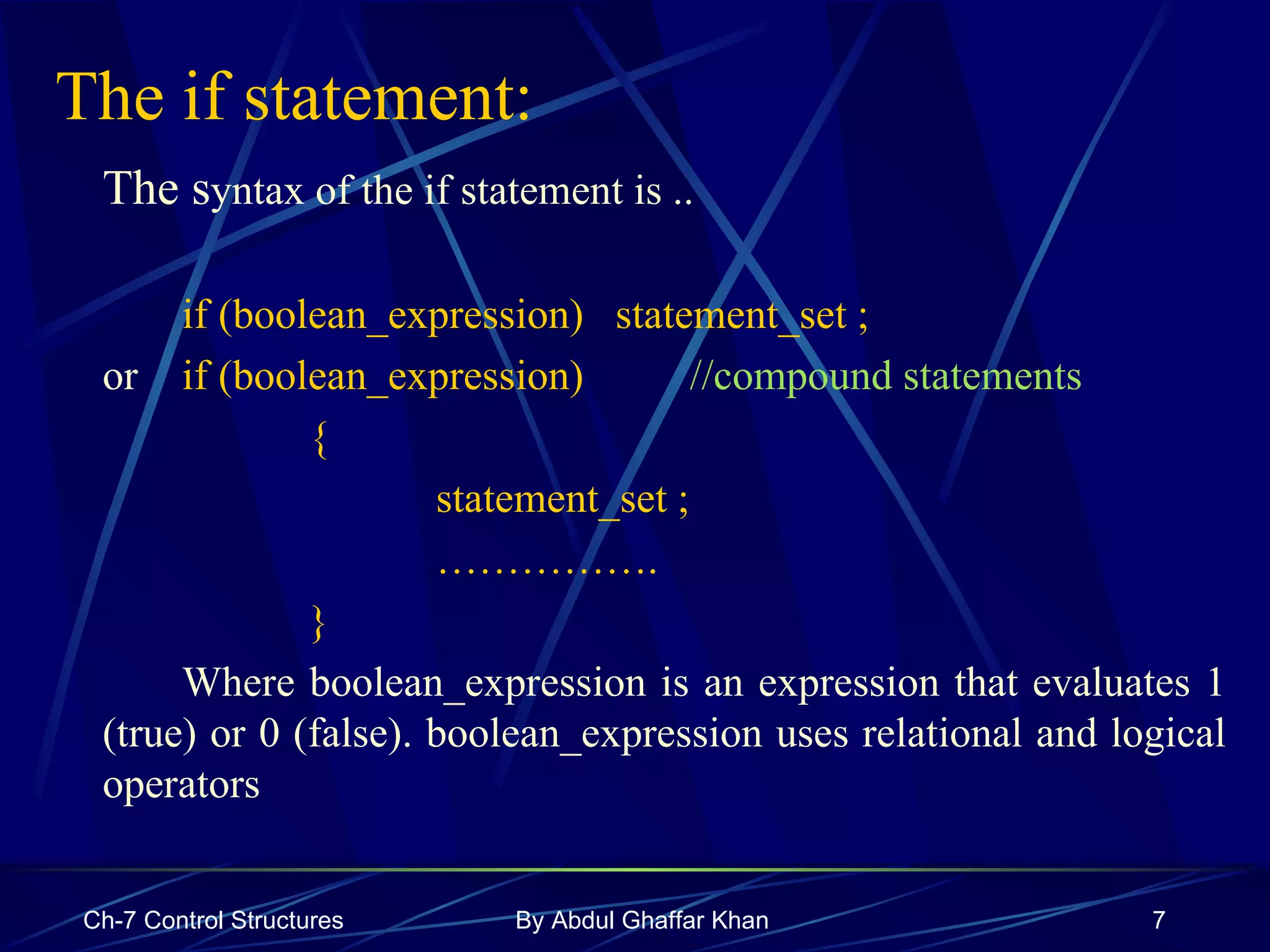 Control Structures | PPT