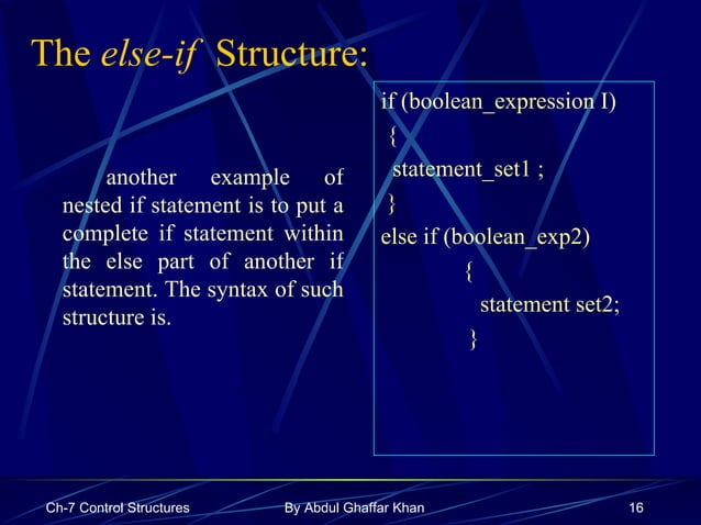 Control Structures | PPT