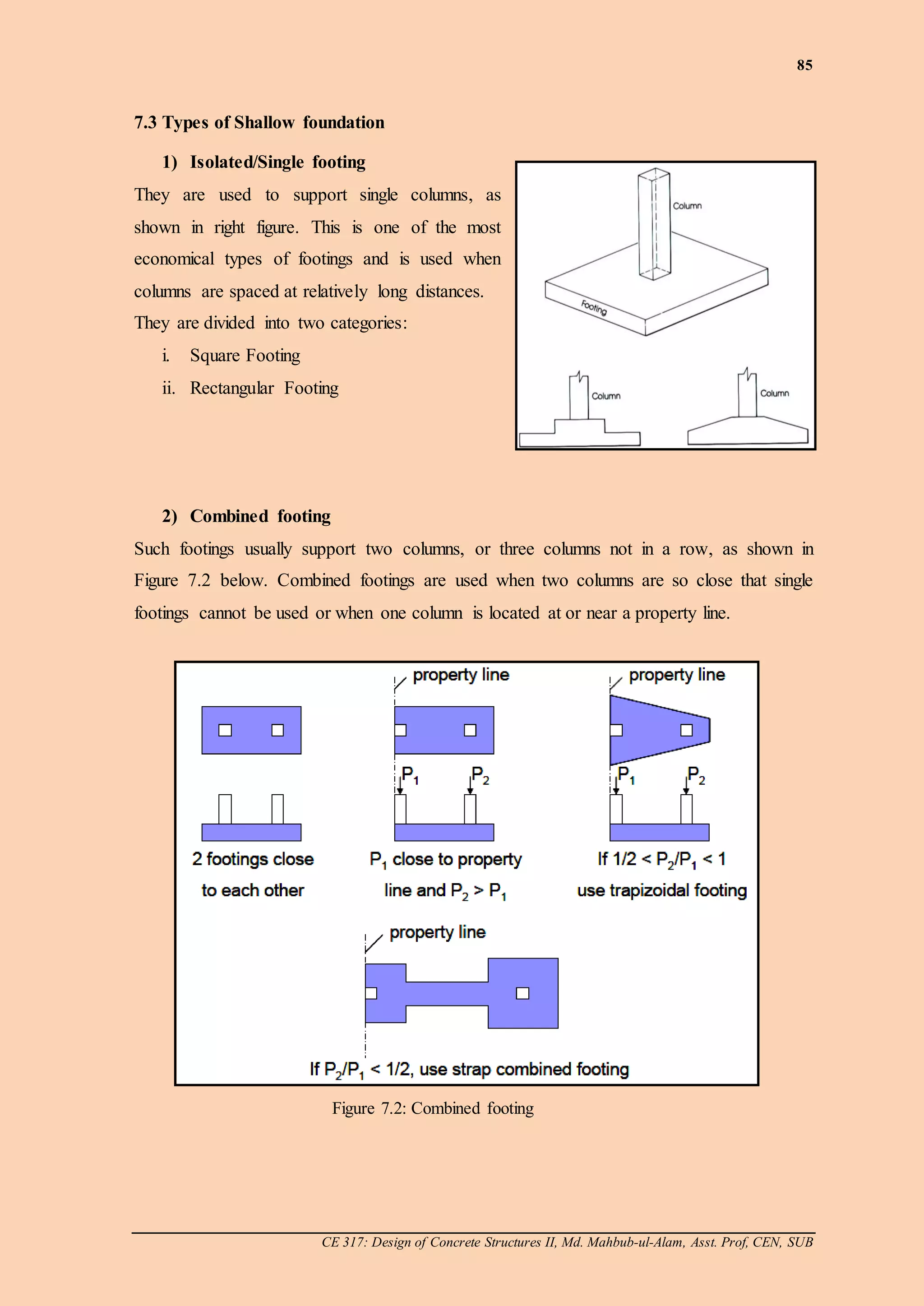 Ch 7 design of rcc footing | PDF