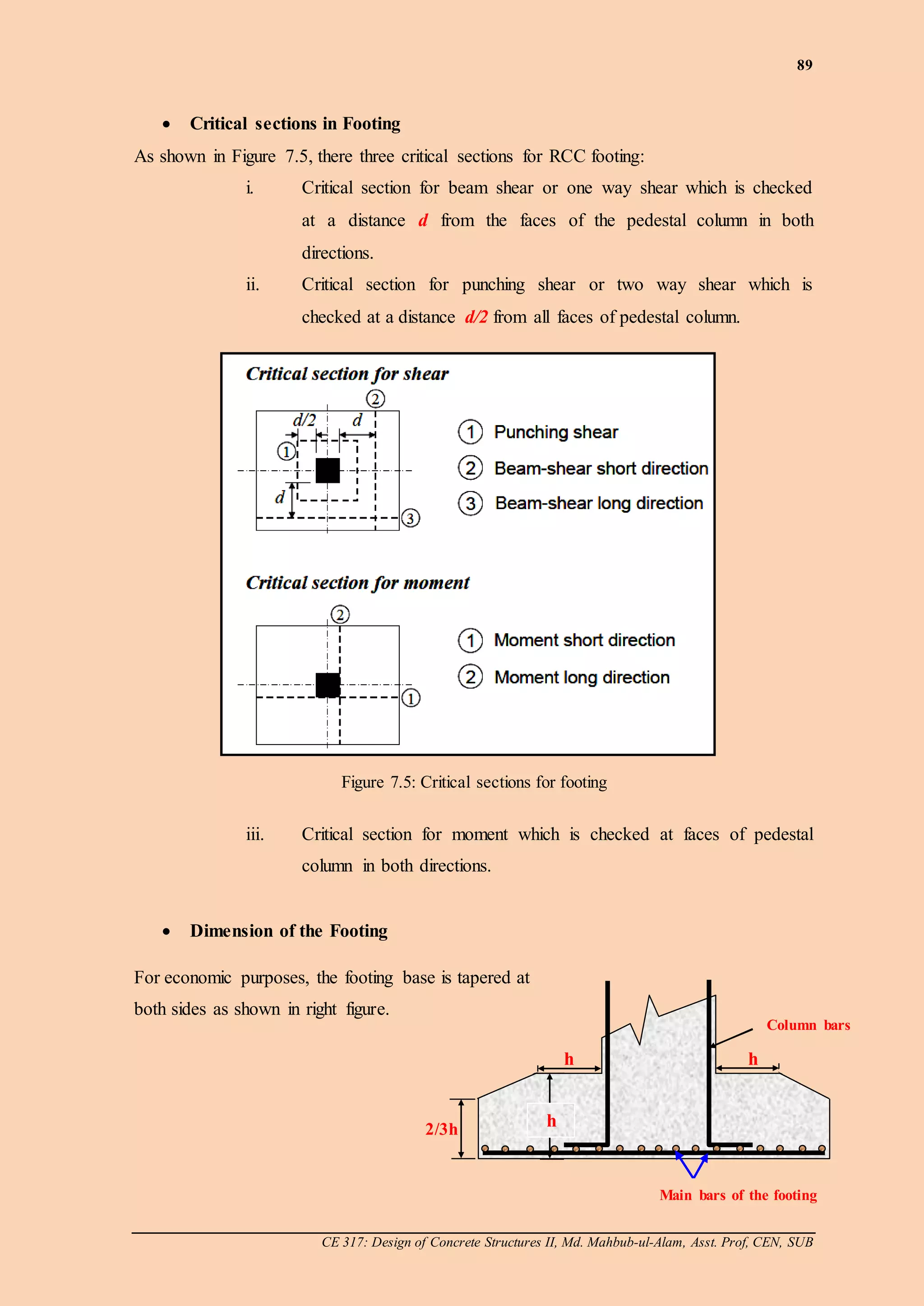 Ch 7 design of rcc footing | PDF