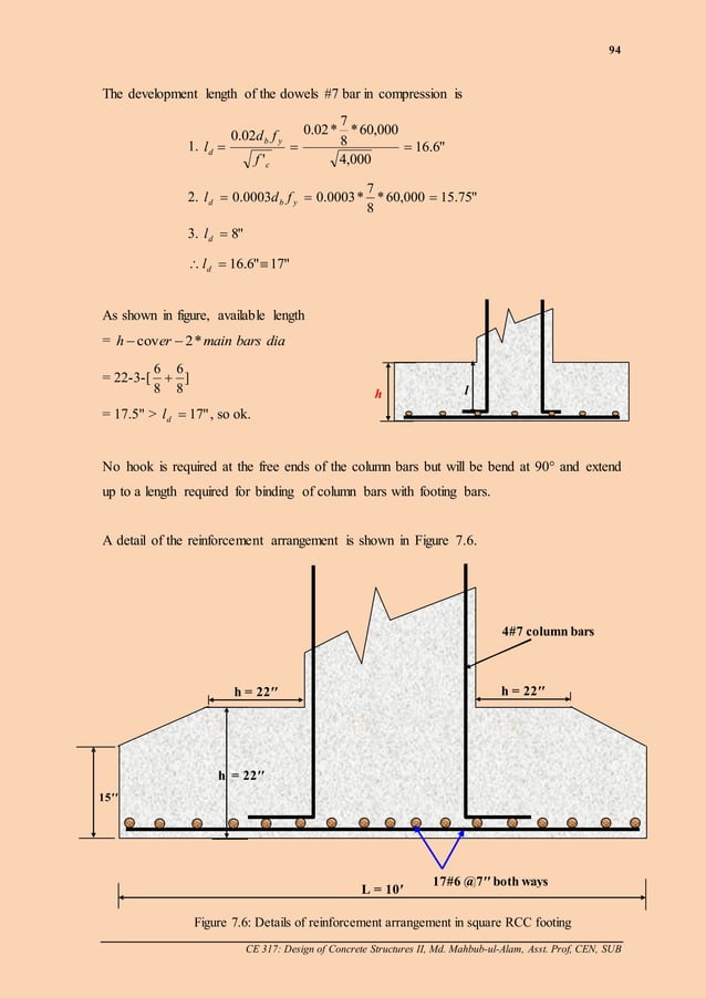 Ch 7 design of rcc footing | PDF