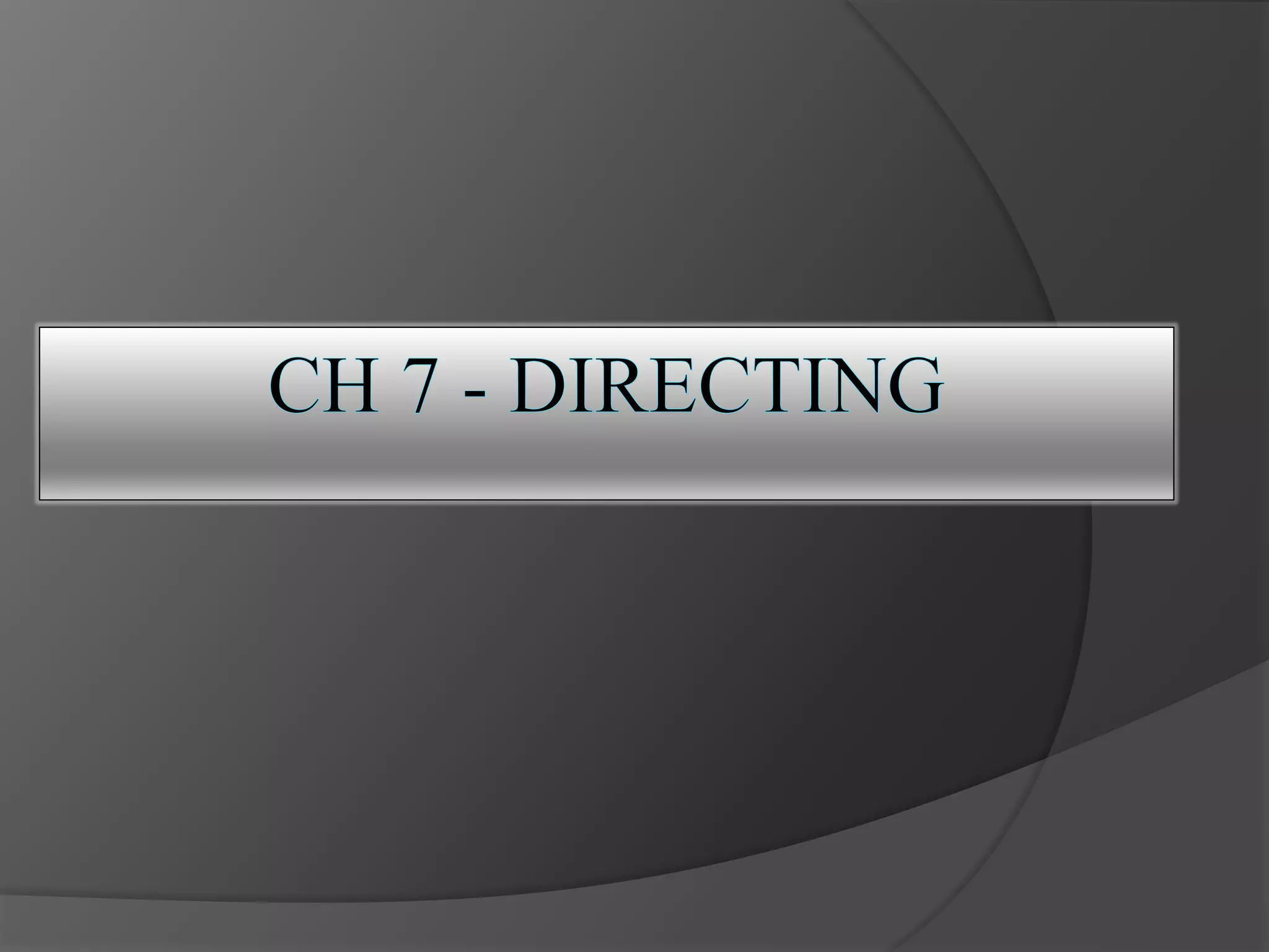 chapter 7 directing class 12 business studies | PPTX