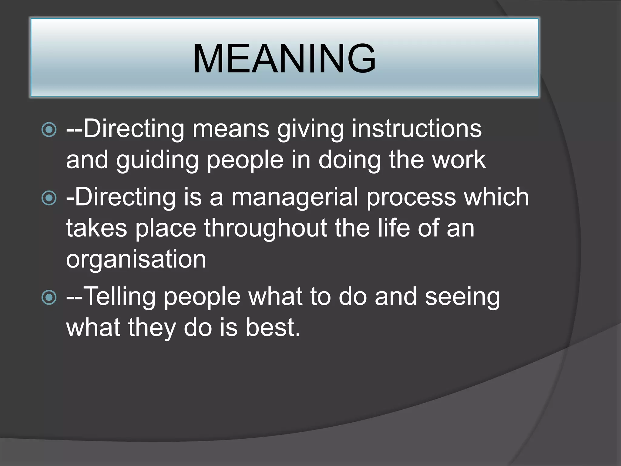 chapter 7 directing class 12 business studies | PPTX