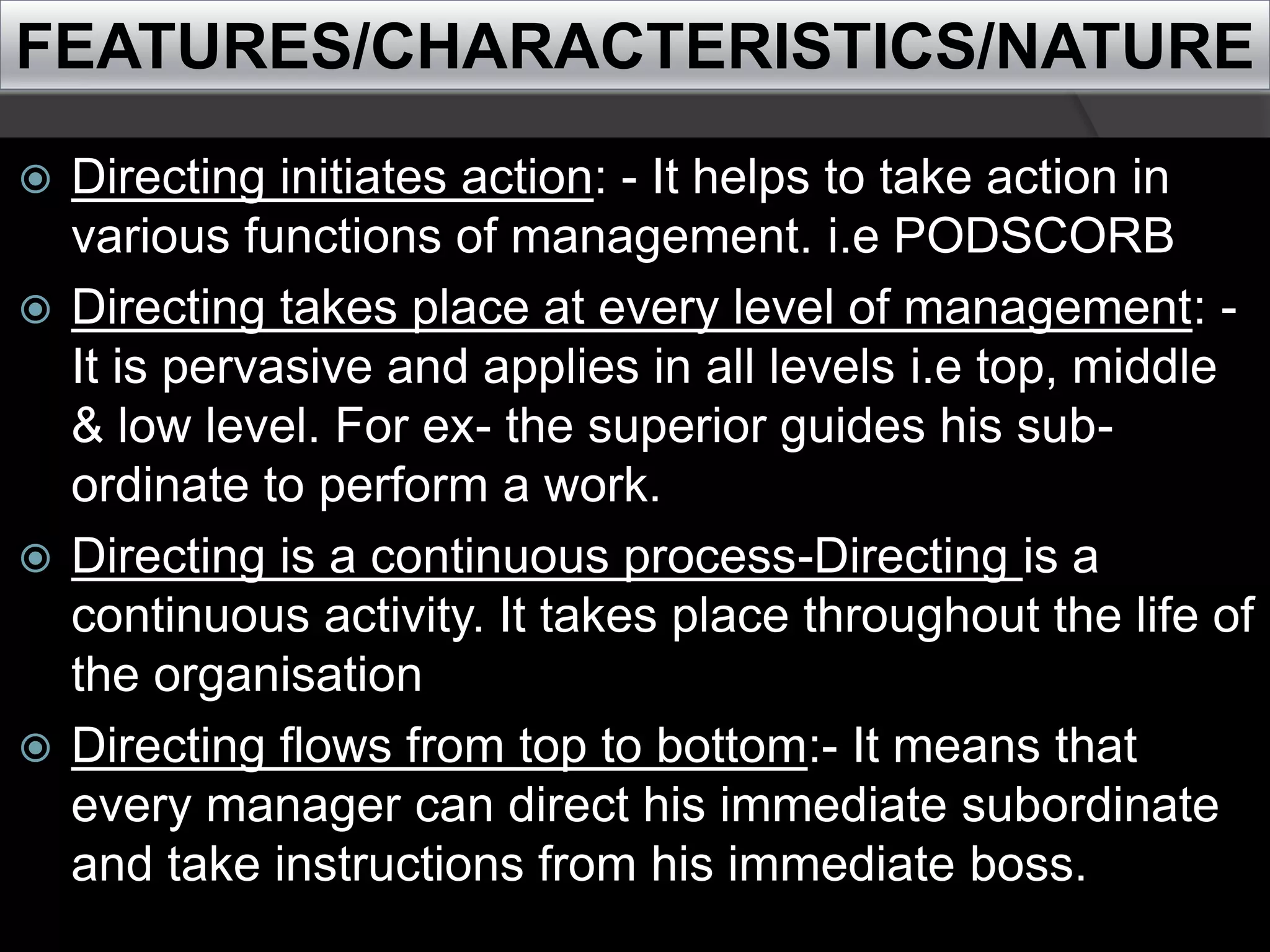 chapter 7 directing class 12 business studies | PPTX