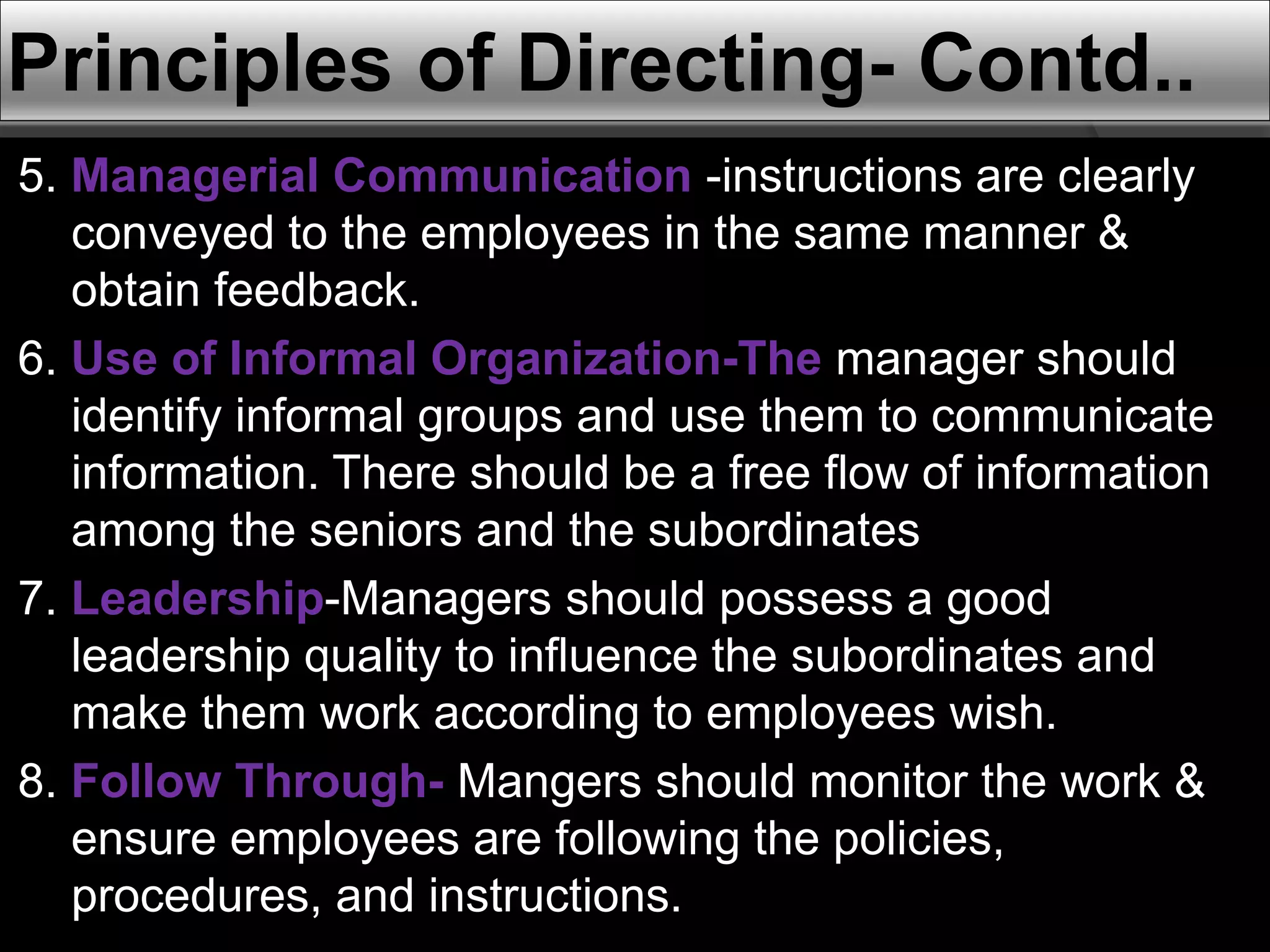 chapter 7 directing class 12 business studies | PPTX
