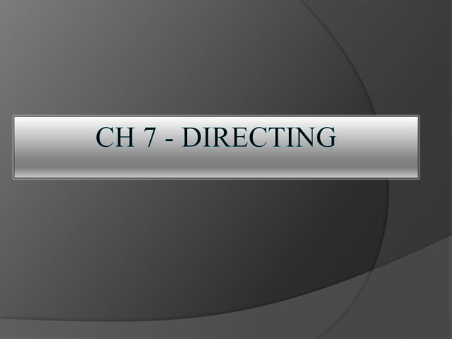 chapter 7 directing class 12 business studies | PPTX