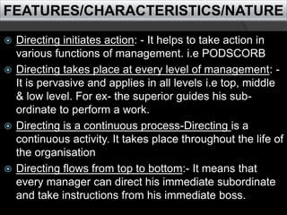 chapter 7 directing class 12 business studies | PPTX