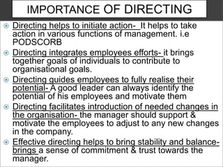 chapter 7 directing class 12 business studies | PPTX