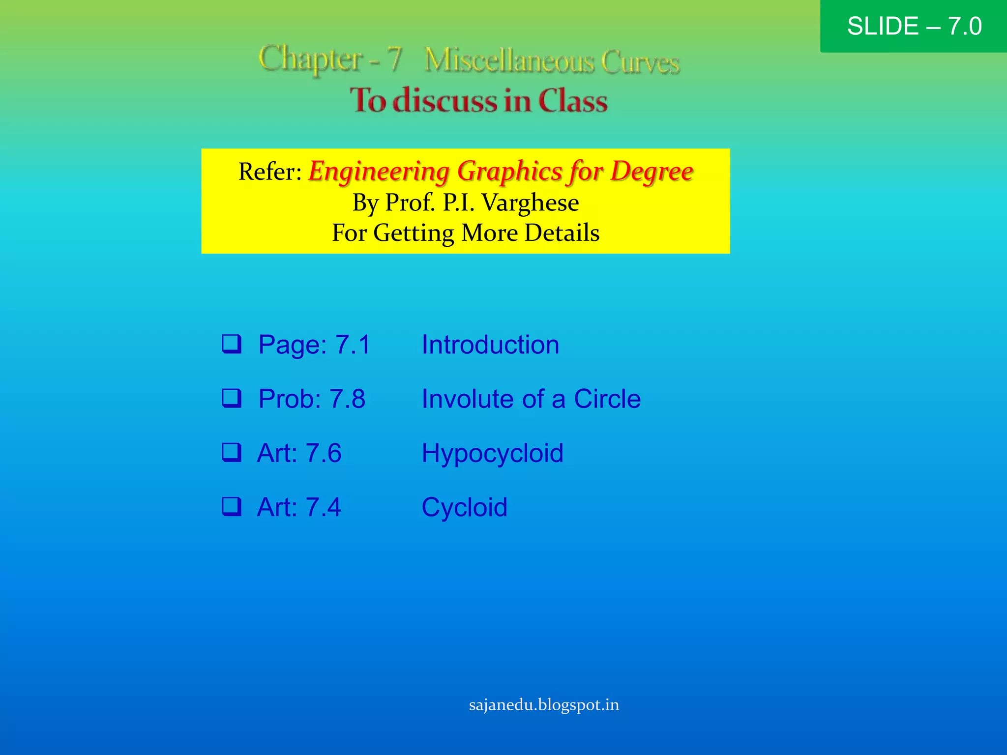 Ch 7 egg. gra - miscellaneous curves | PPT
