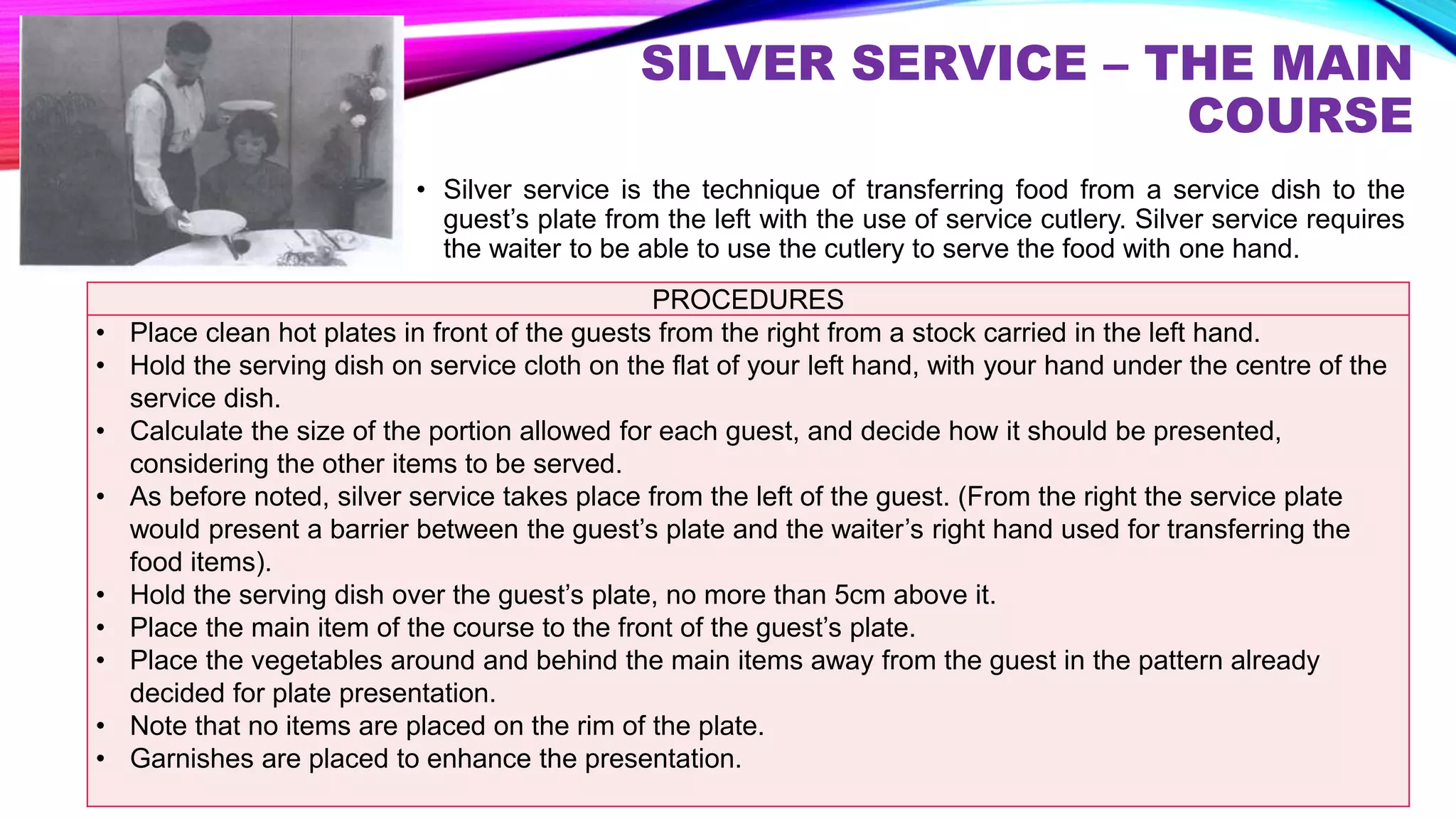 FOOD AND BEVERAGE SERVICE PROCEDURES | PPTX