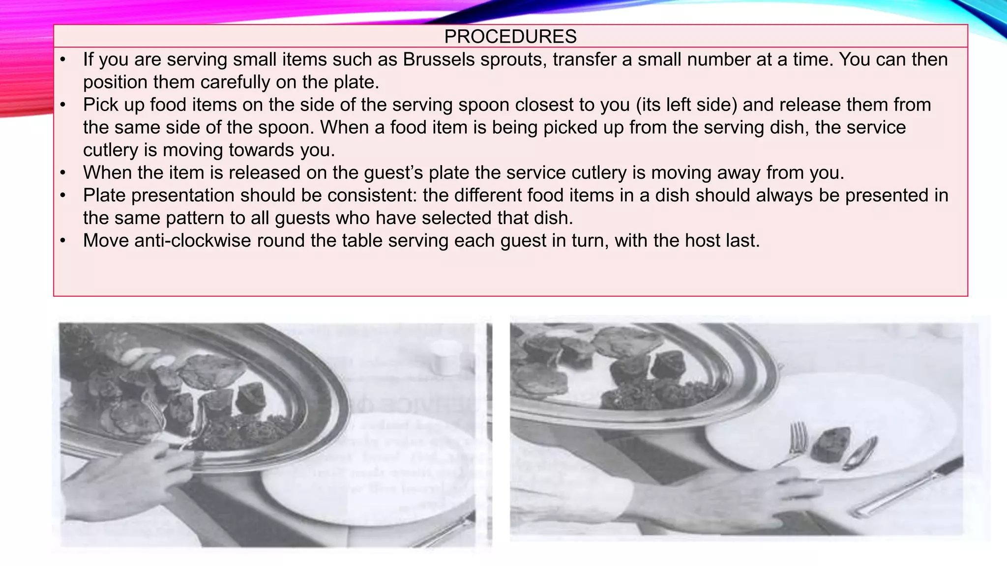 FOOD AND BEVERAGE SERVICE PROCEDURES | PPTX