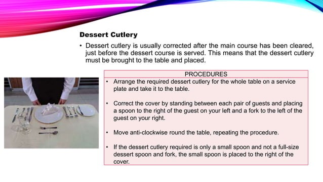 FOOD AND BEVERAGE SERVICE PROCEDURES | PPTX | Bars & Restaurants ...