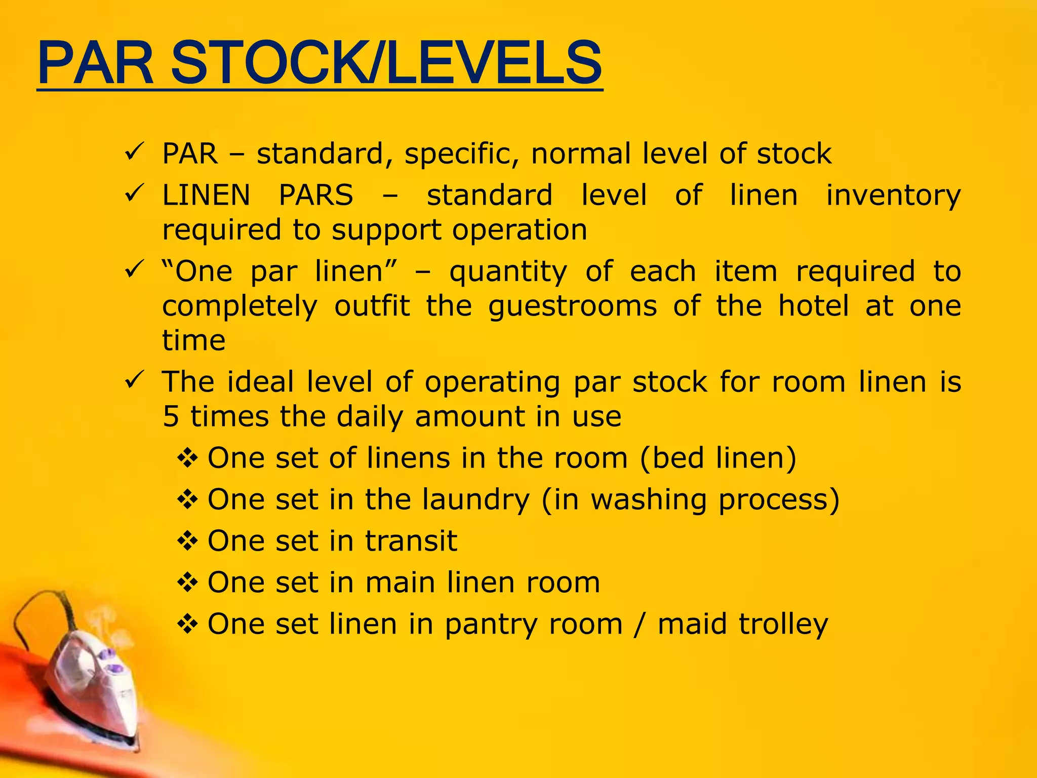 HOUSEKEEPING OPERATION: LINEN AND LAUNDRY | PPTX