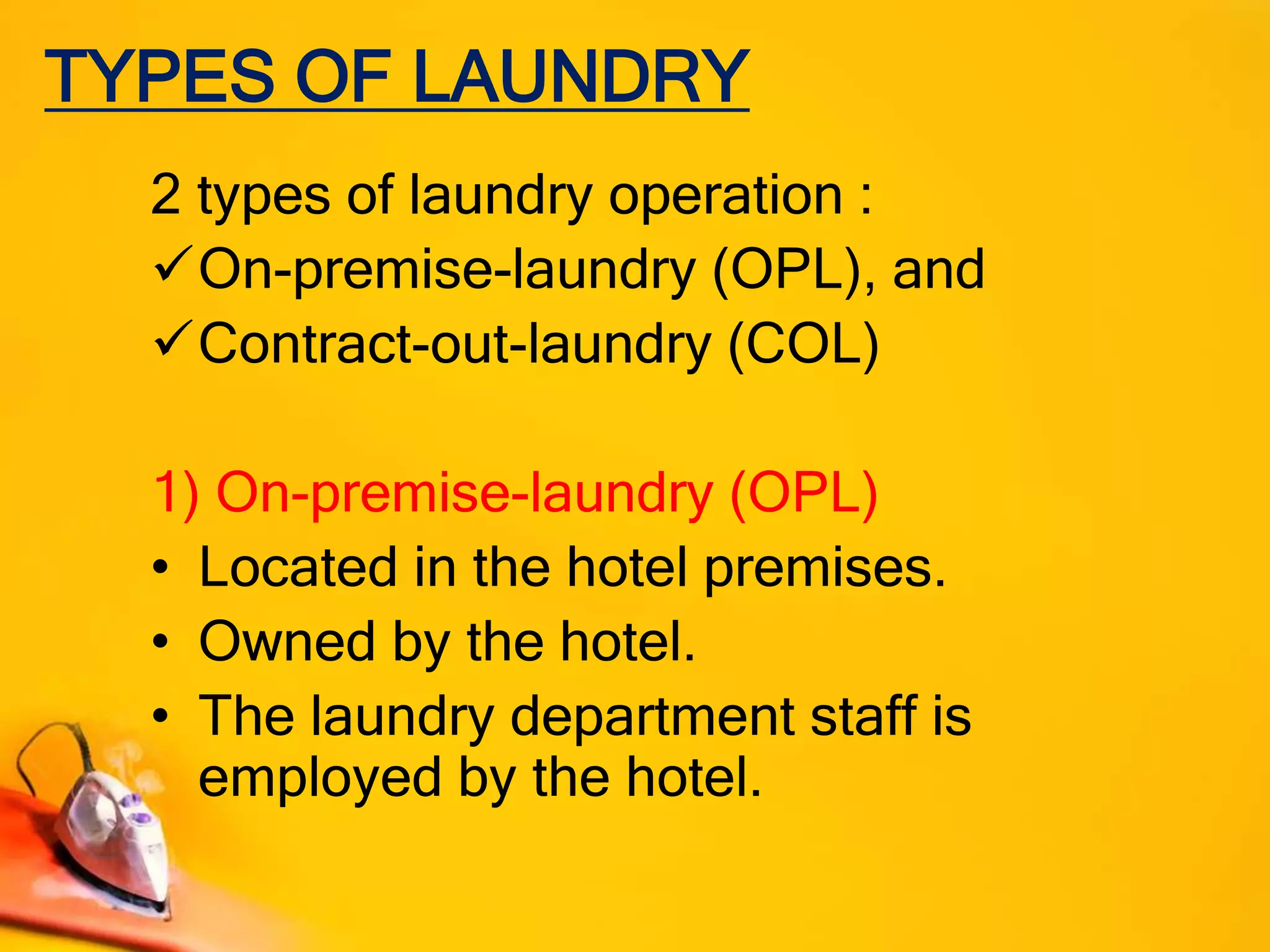 HOUSEKEEPING OPERATION: LINEN AND LAUNDRY | PPTX