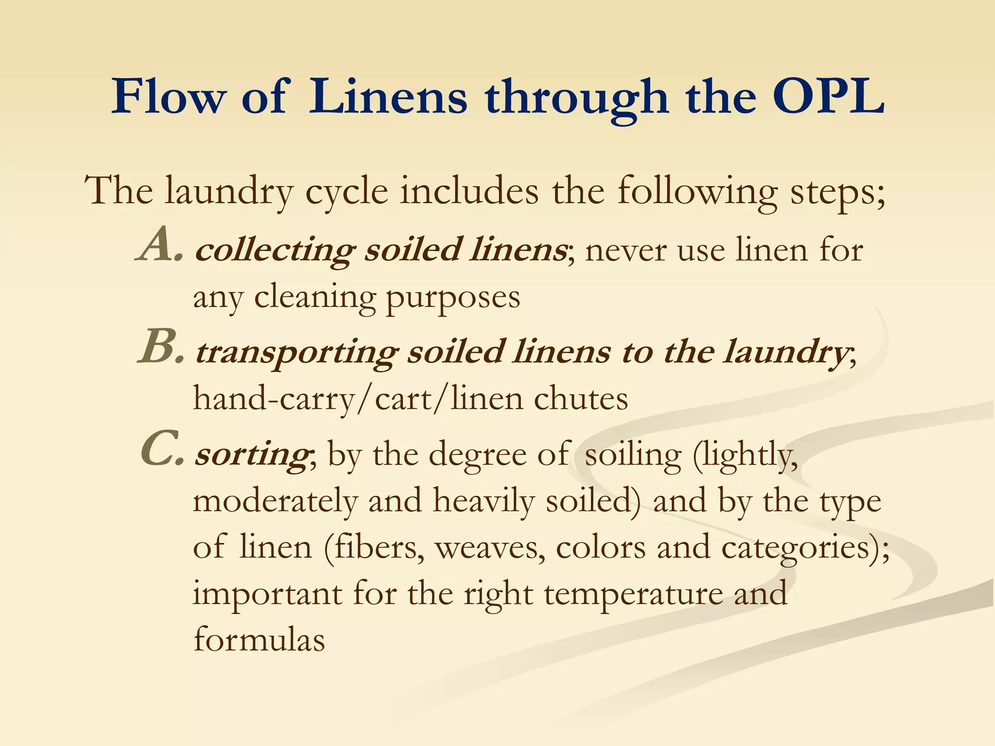 HOUSEKEEPING OPERATION: LINEN AND LAUNDRY | PPTX