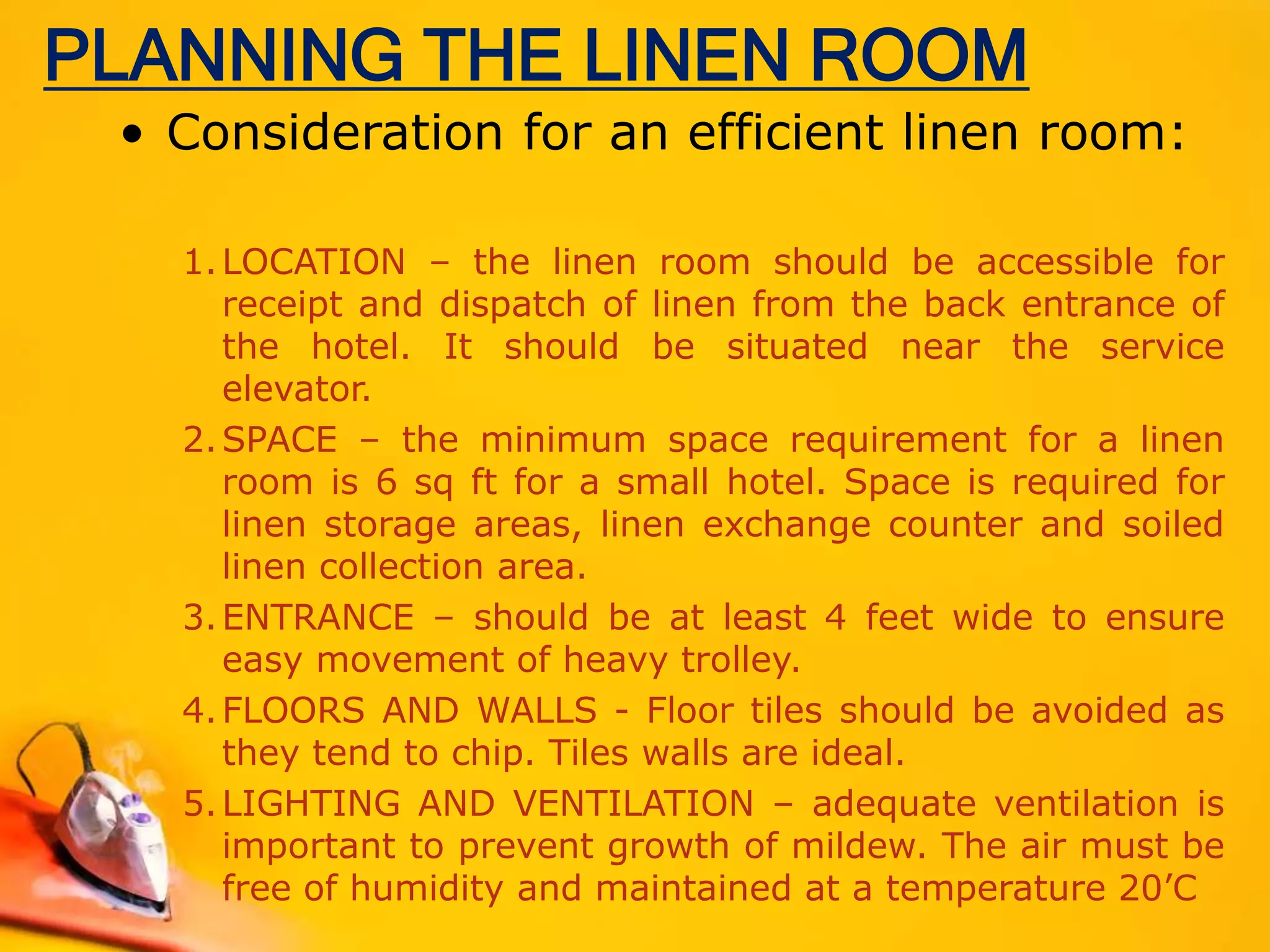 HOUSEKEEPING OPERATION: LINEN AND LAUNDRY | PPTX