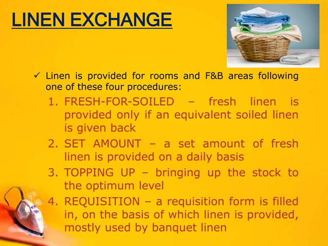 HOUSEKEEPING OPERATION: LINEN AND LAUNDRY | PPTX